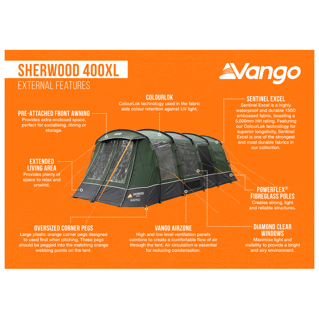 Vango Sherwood 400XL Package - 4-Personen Zelt online kaufen | Bergfreunde