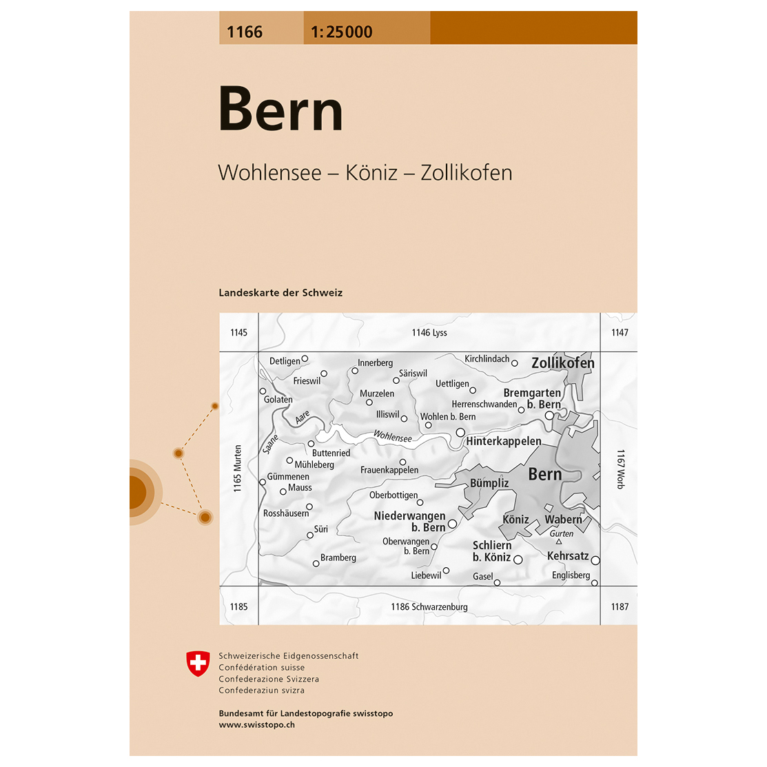 Swisstopo 1166 Bern - Hiking map | Buy online | Bergfreunde.eu