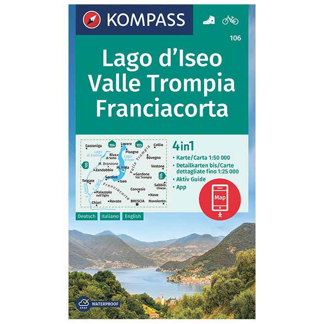 Kompass Lago D'Iseo, Valle Trompia, Franciacorta - Hiking map | Buy ...